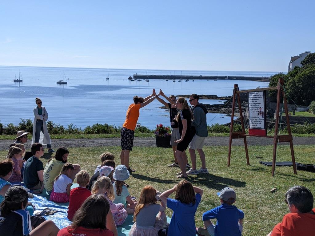 Drama at a beach service during beach mission
